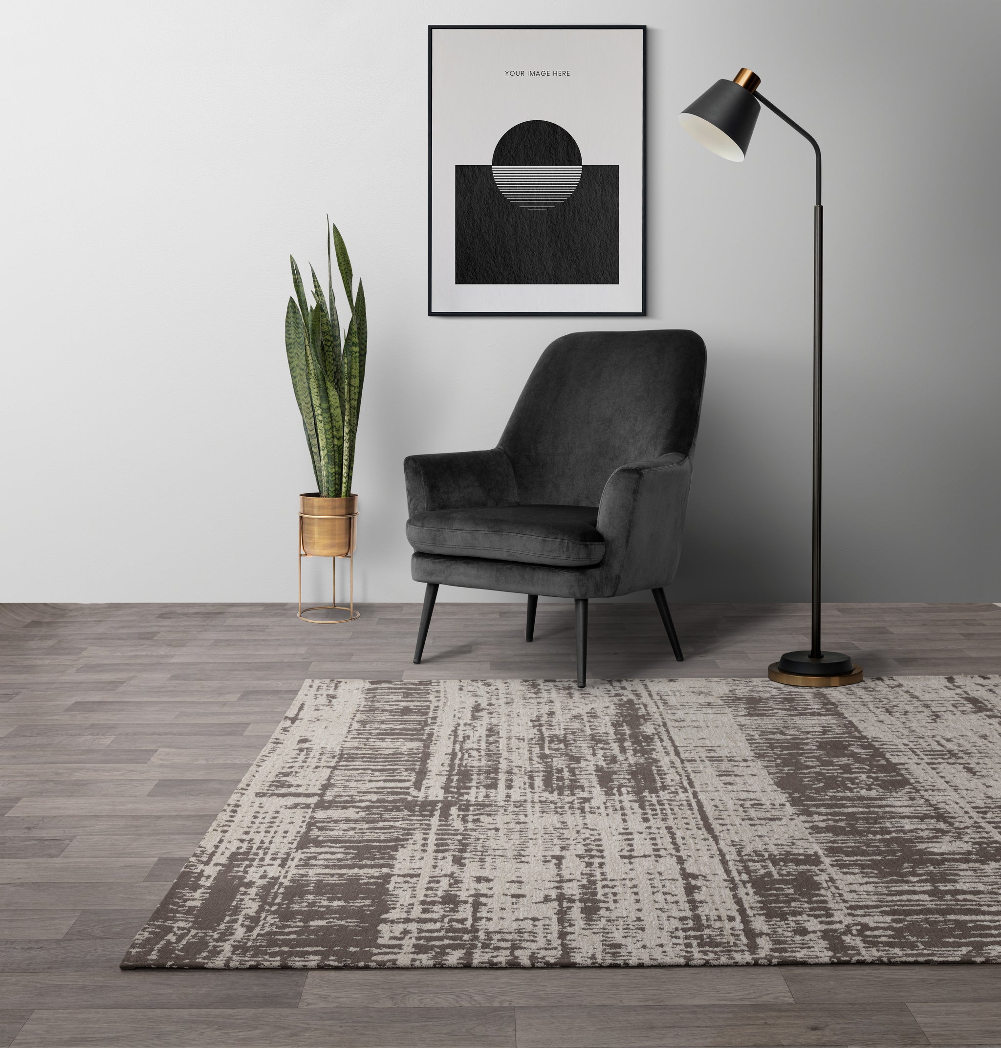 Beau White Rug - Contemporary Gray Rug