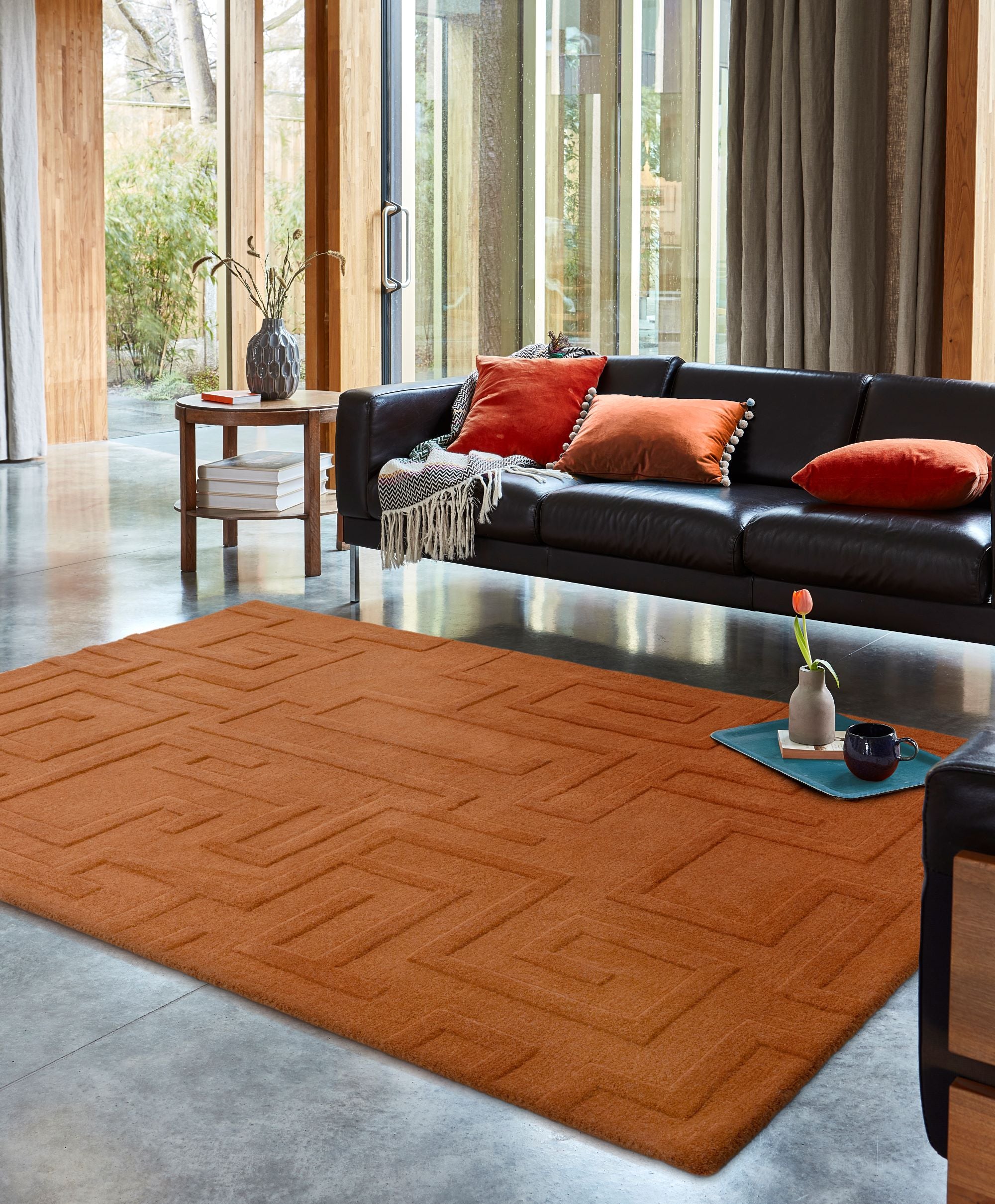 Maze Rust Rug - Buy Modern Rugs Online